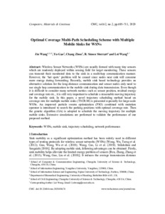 Optimal coverage multi-path scheduling scheme with multiple mobile sinks for WSNs - CentAUR